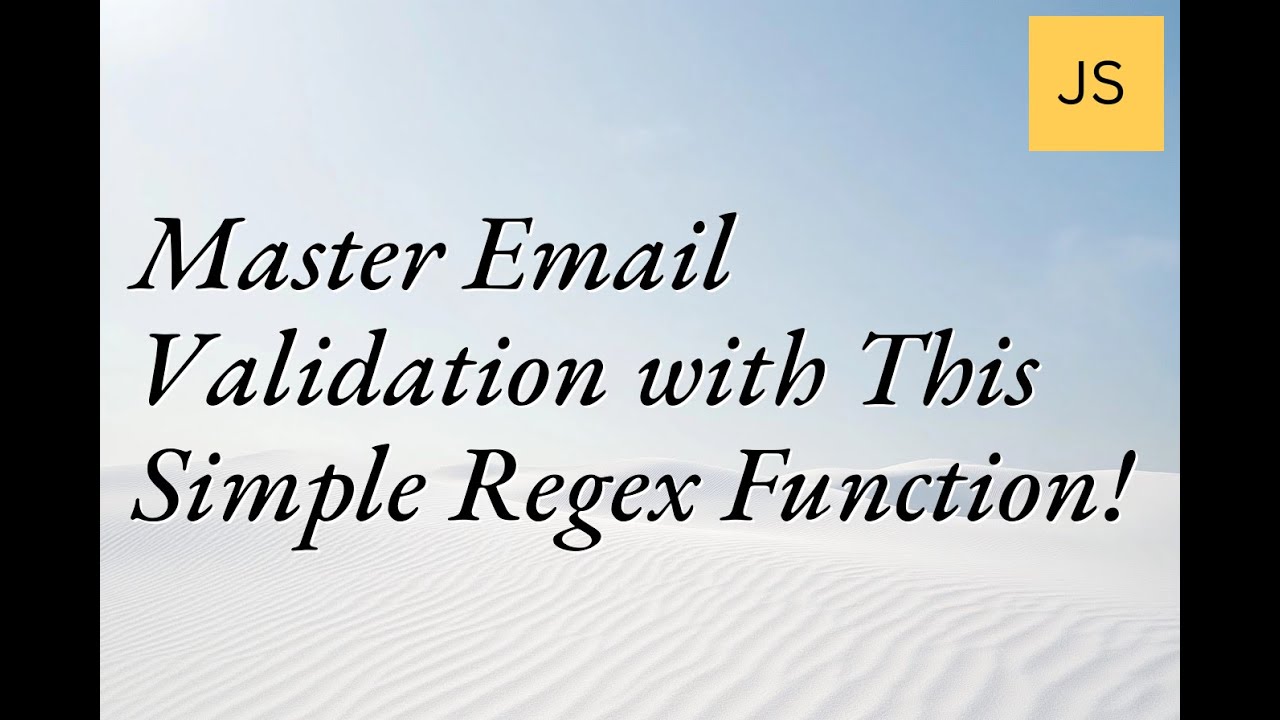 Master Email Validation: Simple Regex Function Explained! #Coding #Regex #EmailValidation