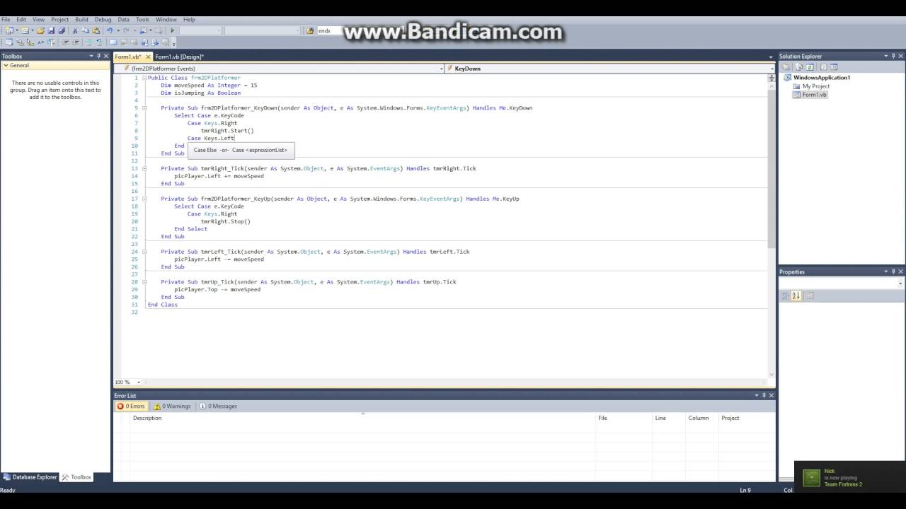 VB.Net Tutorial: 2D Platformer Game (Part 1)