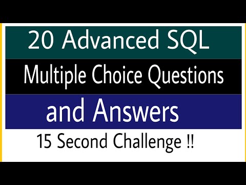 20 Advanced SQL Multiple Choice Questions with Answer !! 15 Second Challenge