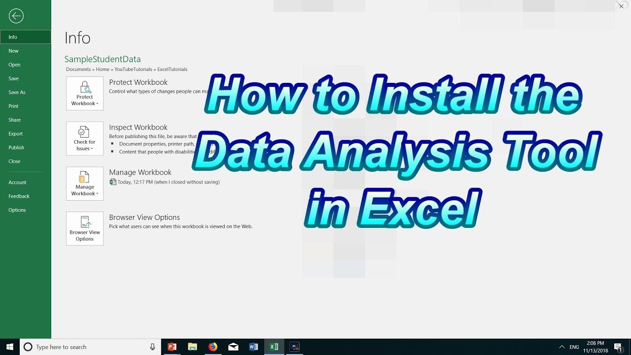 How to Install the Data Analysis Tool in Excel