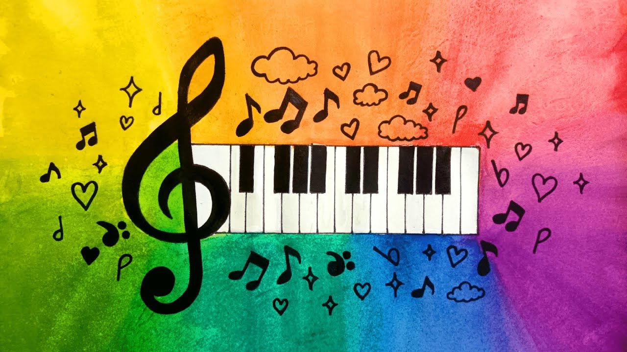 Colorful painted musical note piano | Colorful music clipart | CKM INSTRUMENTAL