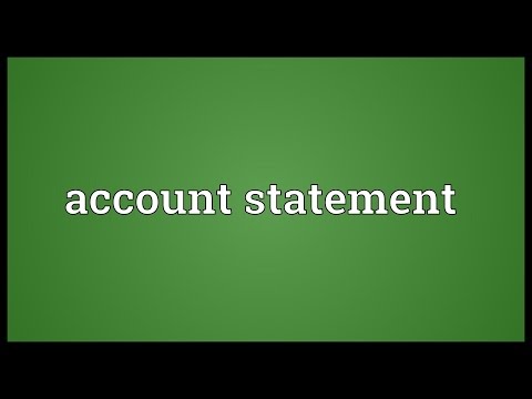 Account statement Meaning