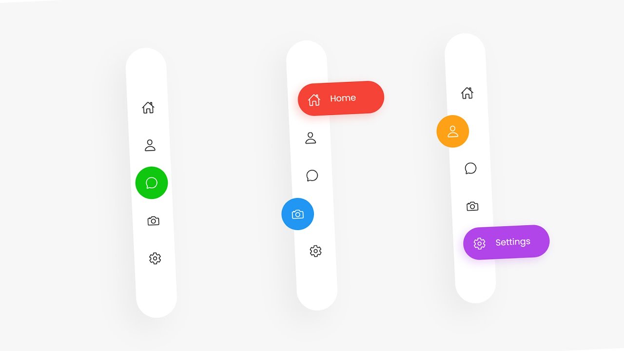 Floating Menu Using Html CSS & Javascript | Navigation Menu with Icon