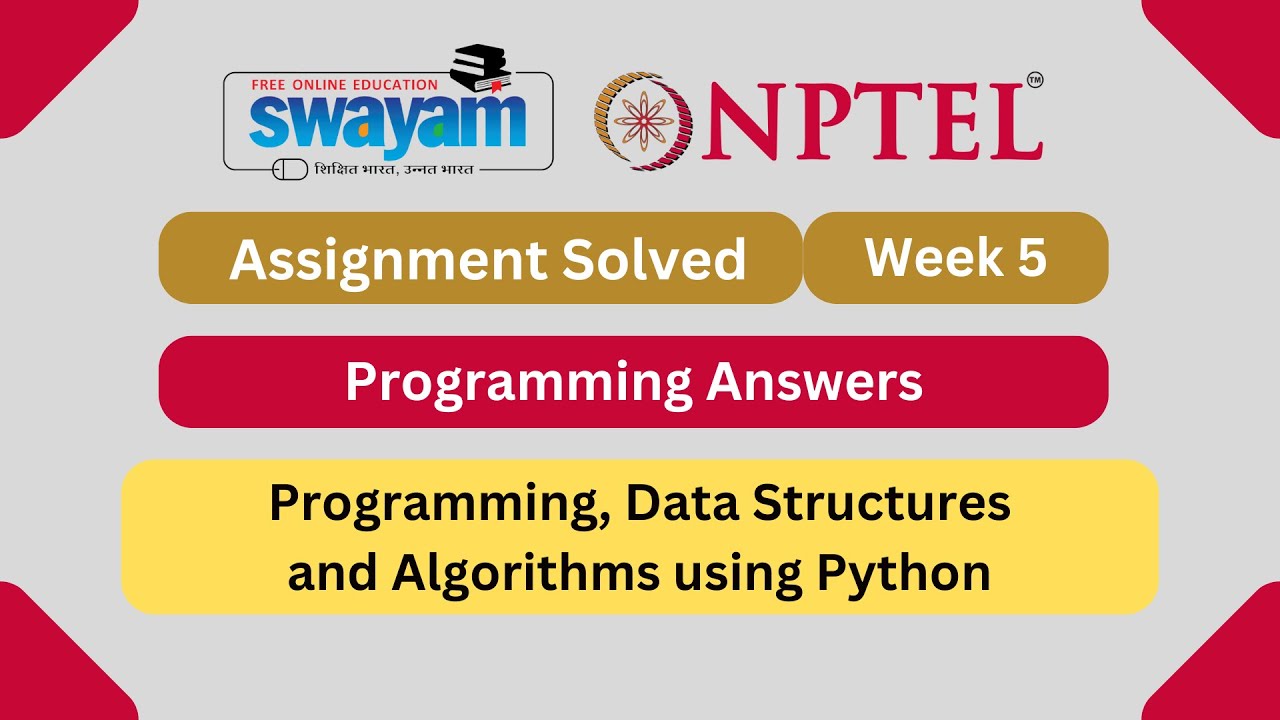 CODE || Programming, Data Structures And Algorithms Using Python Week 5 || NPTEL ANSWERS 2024 #nptel