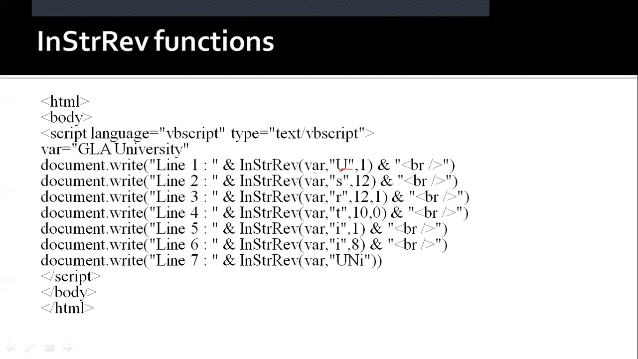 26  VBscript String and Its In built functions