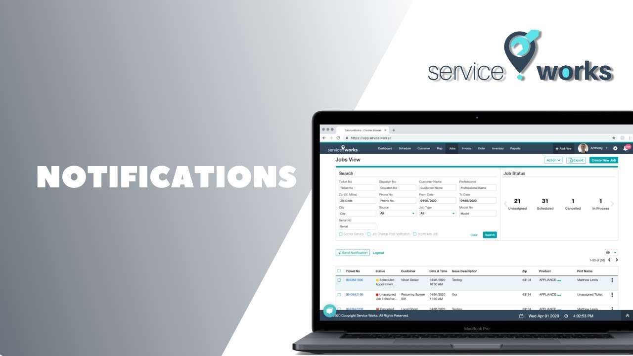 ServiceWorks | Notifications