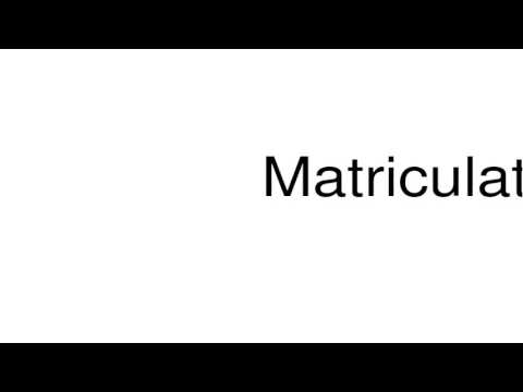 How to pronounce Matriculate