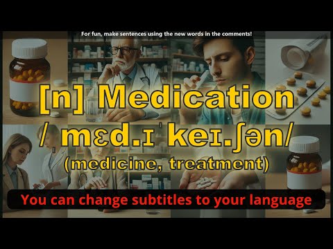 [n] Medication meaning (medicine, treatment) with 5 examples