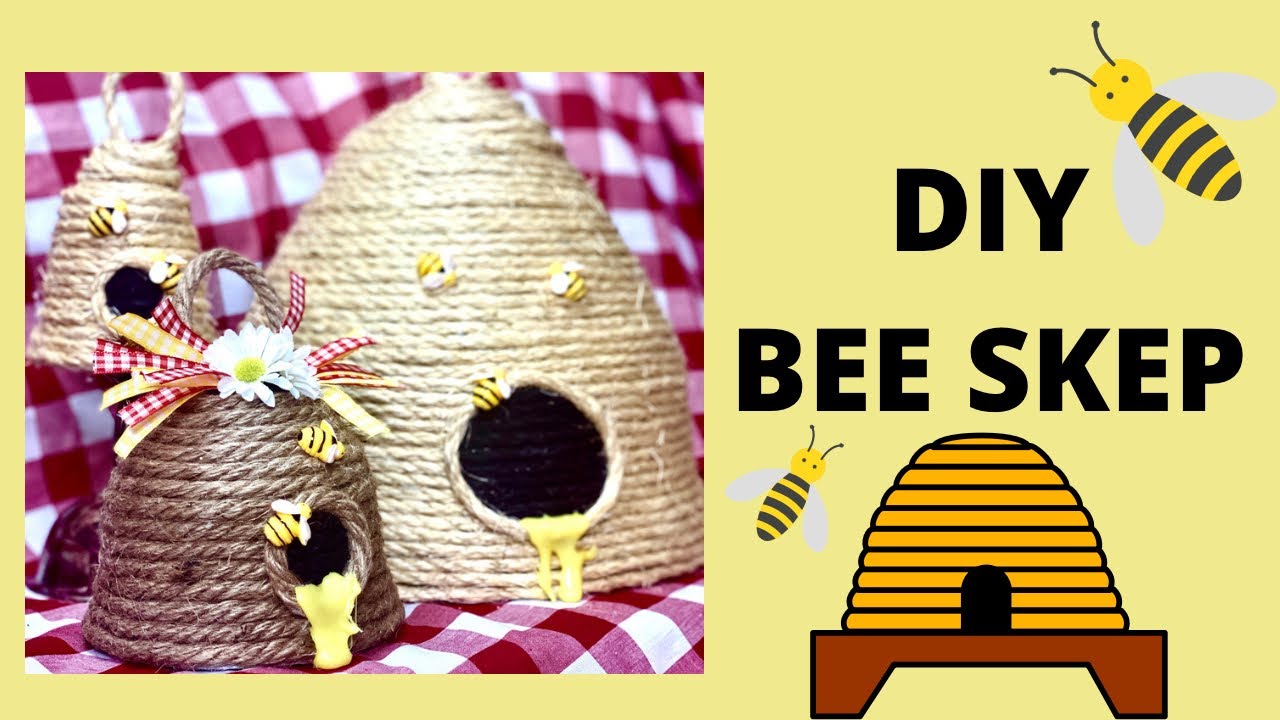 DIY Bee Skep using Dollar Tree items
