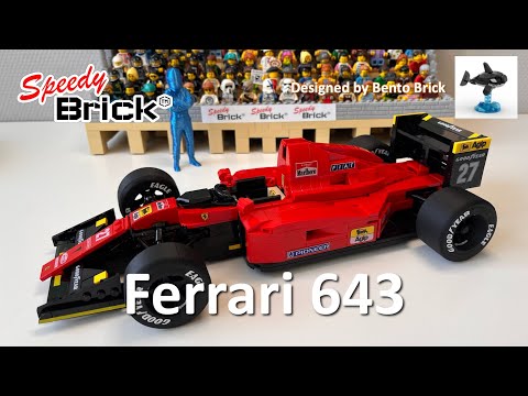 Lego F1 Icons 1/16th scale MOC Build & Review of BentoBrick Awesome 1991 Ferrari 643 Formula One car