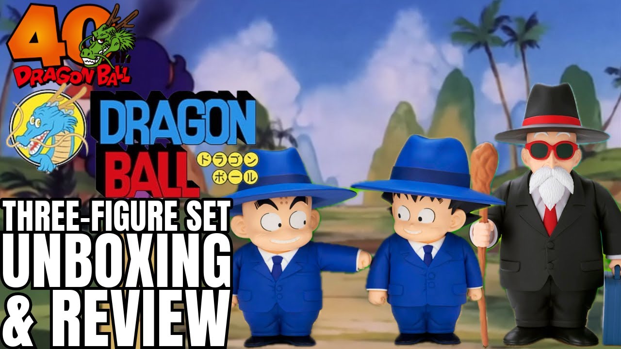 Dragon Ball Goku Krillin Master Roshi Suits Figures Unboxing and Review