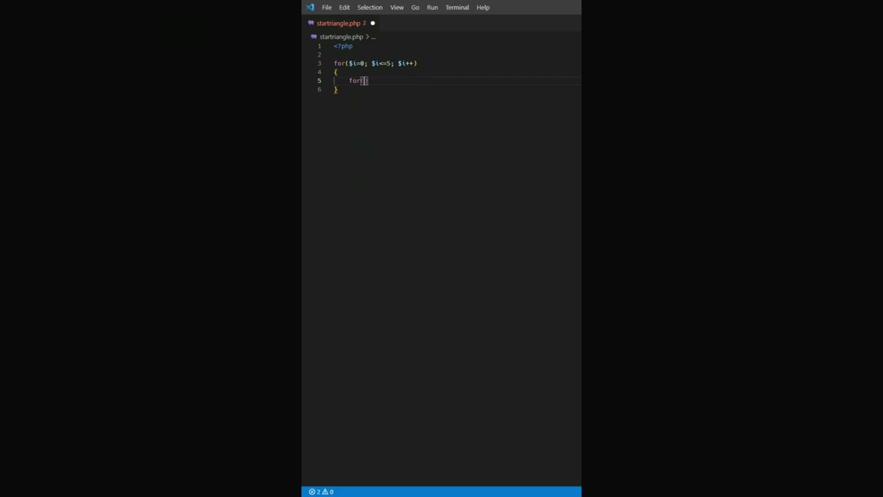 Star Triangle Pattern in PHP #shorts #php #programming #phptutorial #trianglepattern
