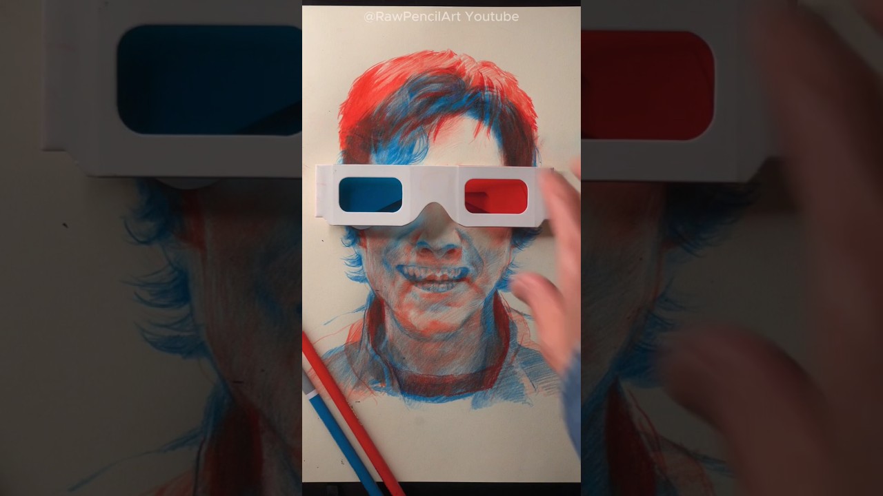 Drawing Player 456 Seong Gi-hun with Red and Blue Pencils: Season 1 vs. Season 2 #squidgame #art