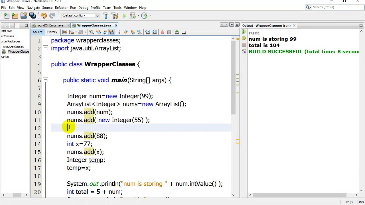 AP Computer Science Wrapper Classes
