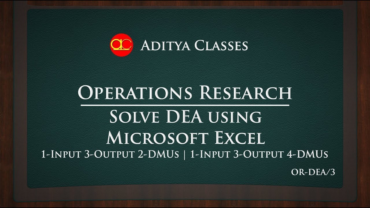 DEA-3 | DEA using MS Excel | Data Envelopment Analysis | Efficiency Frontier