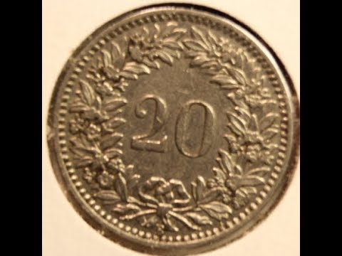 20 Rappen coins of SWITZERLAND