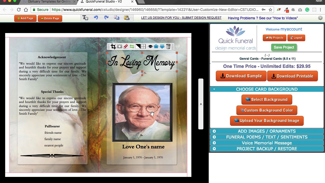 Obituary Program