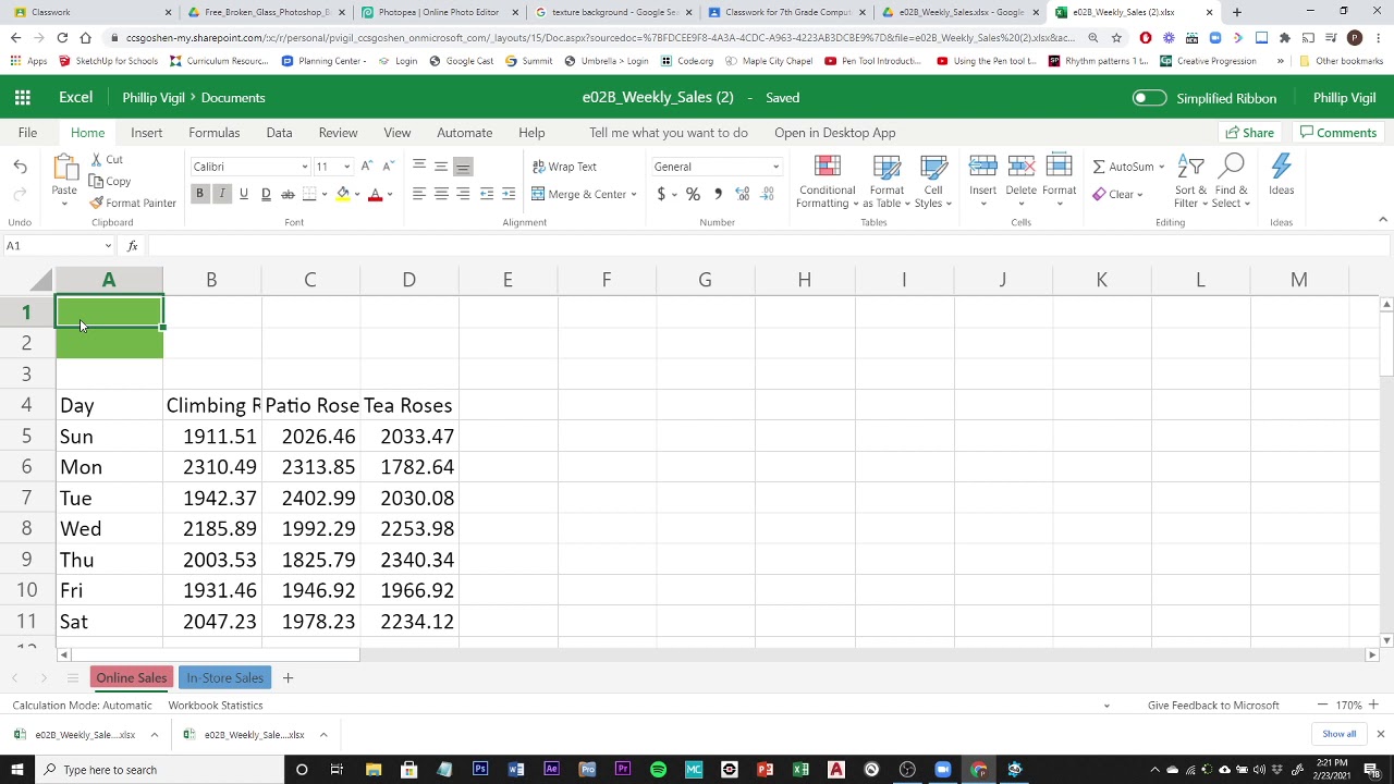 Excel 2B Instructions