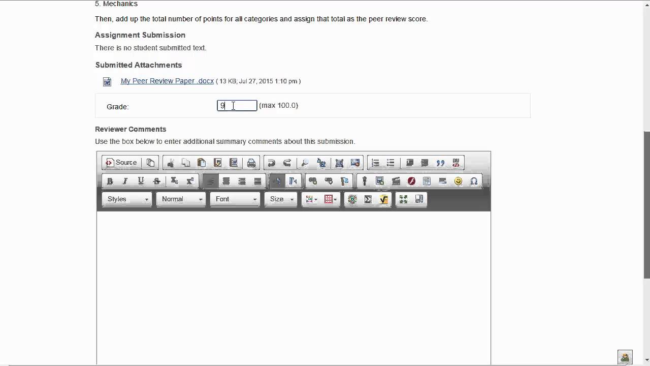 Peer Review: Student Assignment Review Workflow