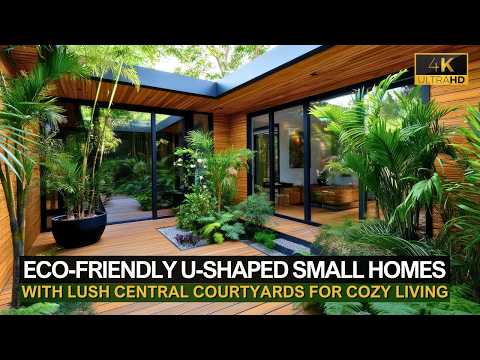 Affordable Eco-Friendly U-Shaped Small Homes with Lush Central Courtyards for Cozy Living