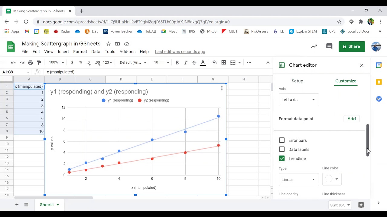 Make Scientific Line Graphs in Google Sheets — Quick Student Tutorial