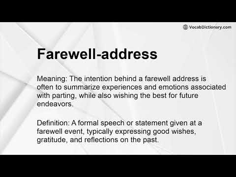 Farewell-address Meaning
