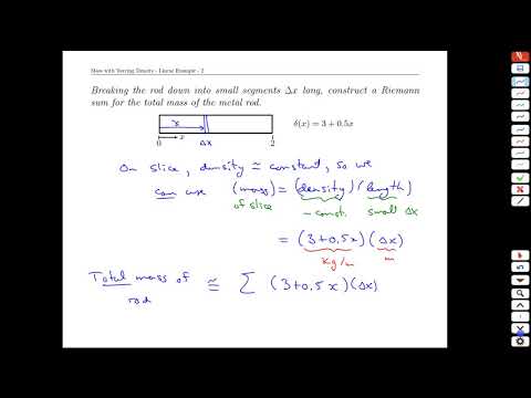 Unit 14-1 Mass with Varying Density Linear Example - MATH 121