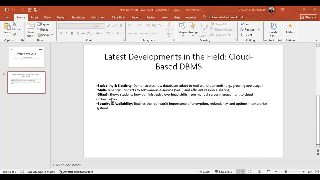 Advanced DBMS-CLOUD DATABASE