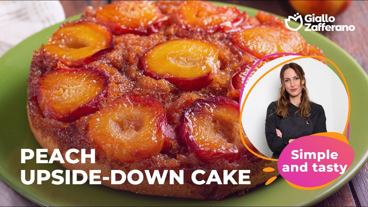 PEACH UPSIDE-DOWN CAKE - DELICIOUS and TASTY result 😍🌞🍑🧡