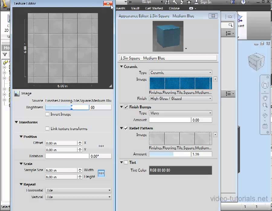 AutoDesk Inventor Video Tutorial - How to modify and apply appearances