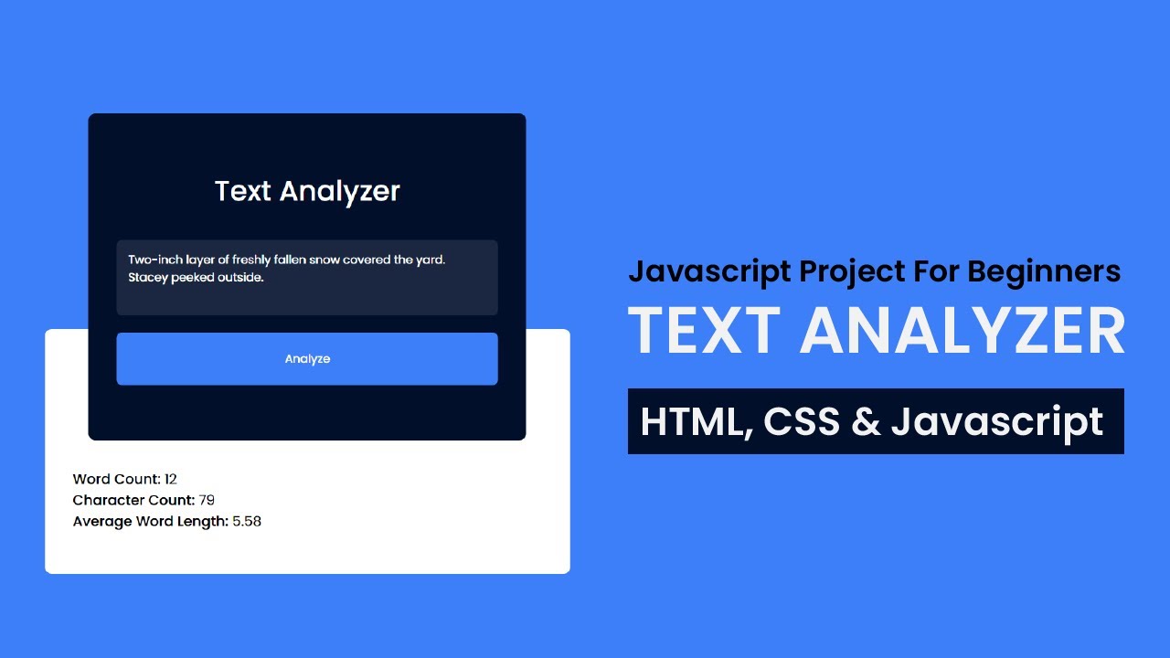 Text Analyzer | Javascript Project For Beginners