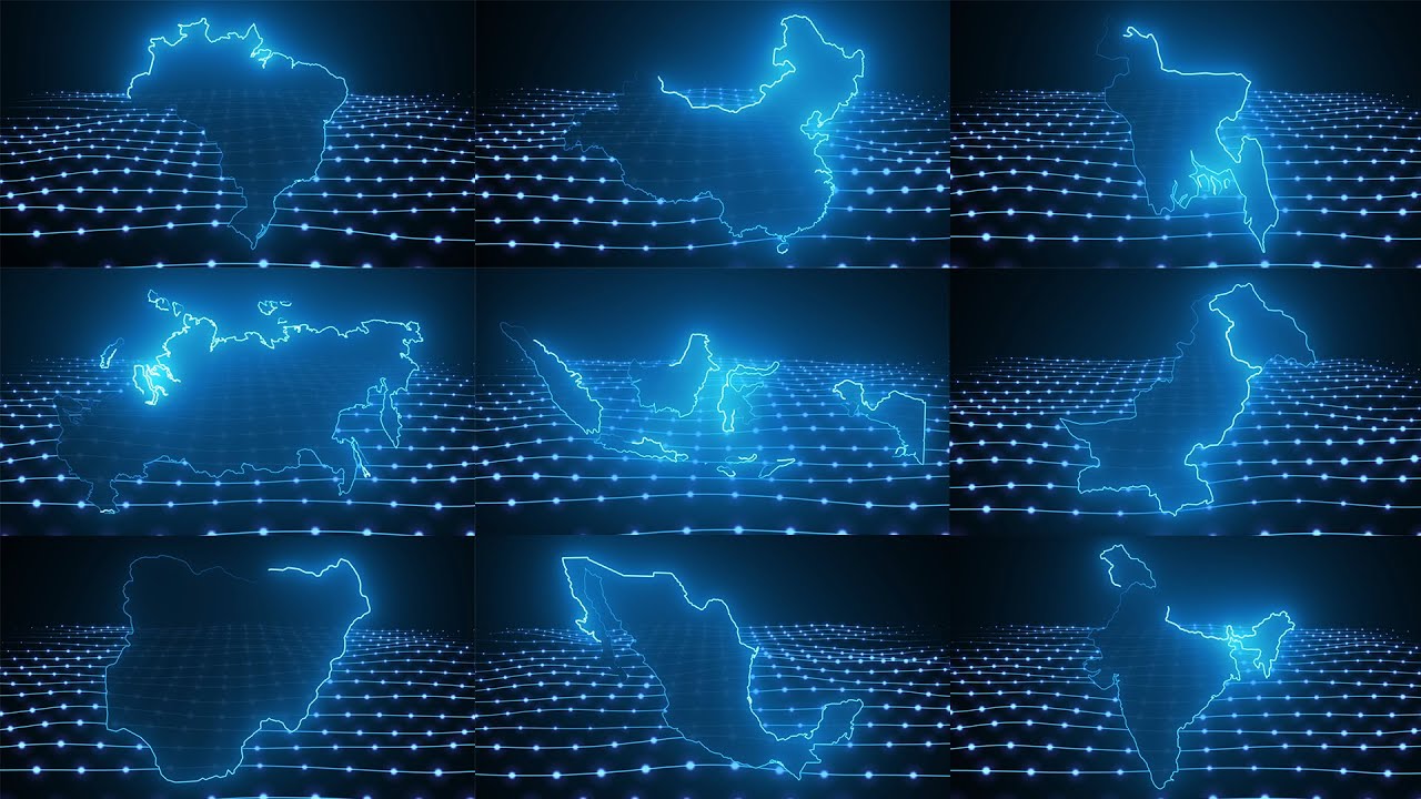 Top 10 Countries by Population Digital Maps - Free Footage - Motion Made