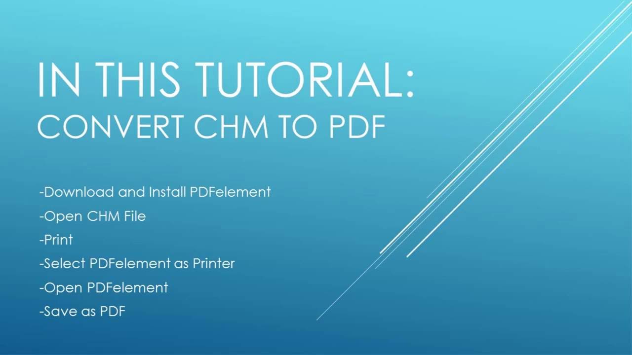 How to Convert CHM to PDF Files