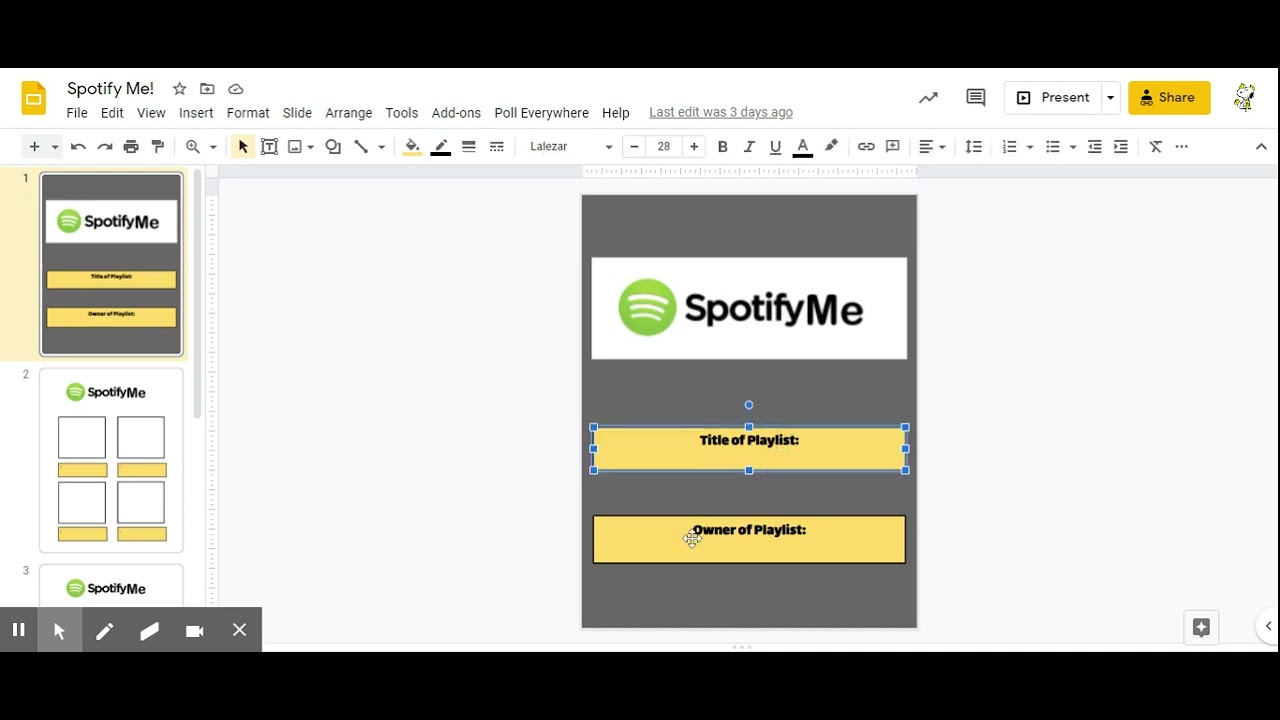Spotify Me!   Google Slides