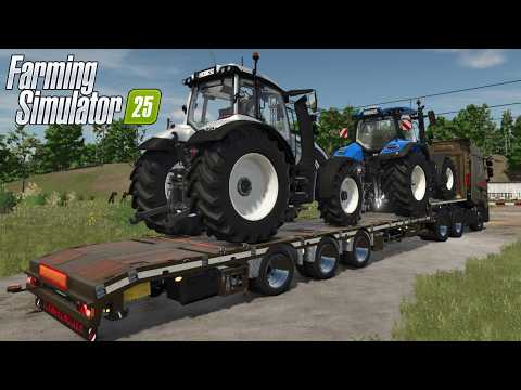 FS25 - DELIVERING NEW TRACTORS w/ Truck & Trailer- NEW TRUCK MOD for Farming Simulator 2025 GAMEPLAY