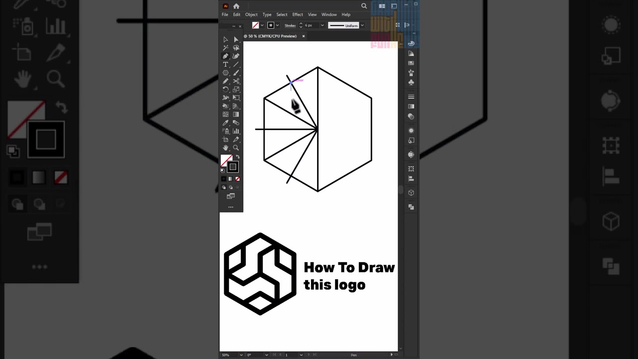 Line Hexagon Logo Design in Adobe Illustrator Tutorial