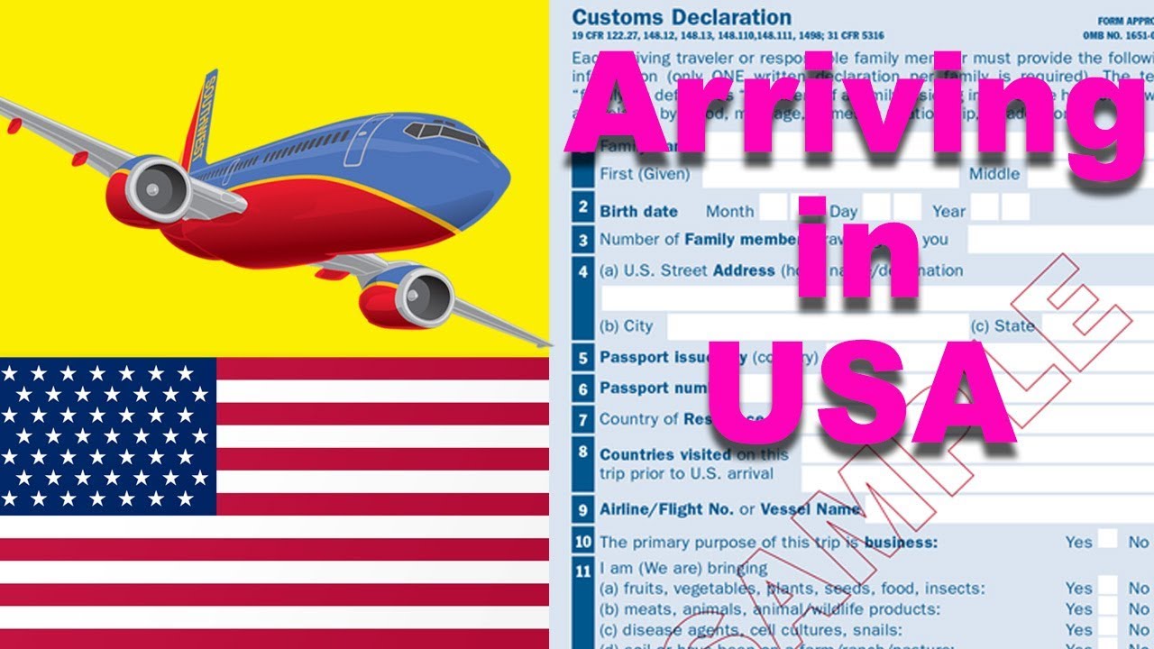 Arriving in USA 🇺🇸🇺🇸🇺🇸 | Customs Form  | How to Complete