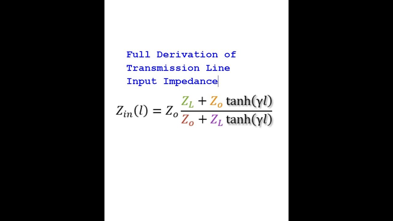 Transmission Line Input Impedance Full Derivation