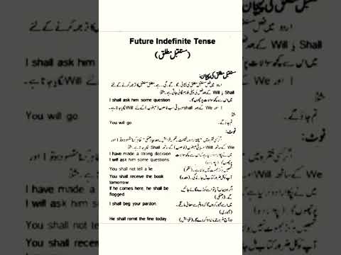 Future indefinite tense urdu examples || Future indefinit #tence