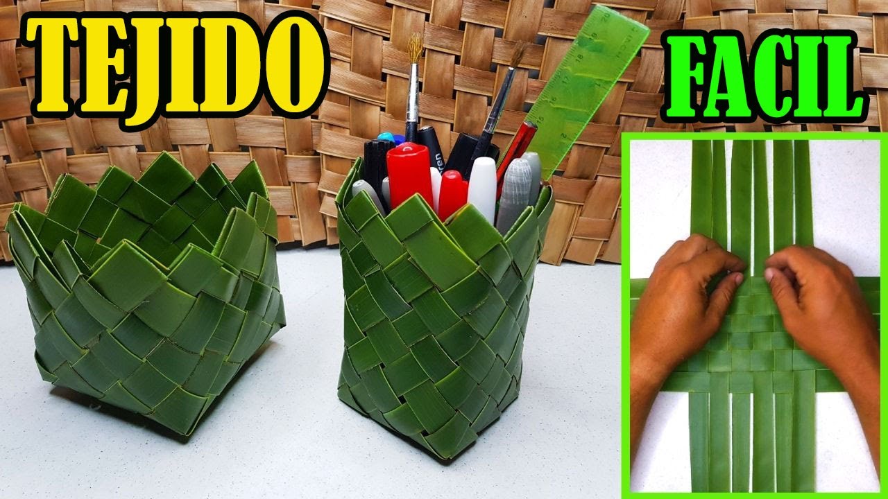 HOW TO MAKE AN EASY WOVEN PALM BASKET - FOR A FATHER'S DAY GIFT!!