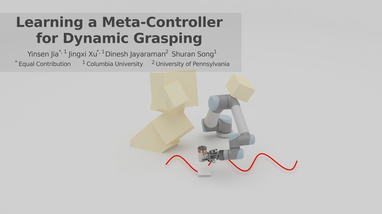 Dynamic Grasping with a Learned Meta-Controller