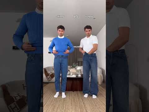 Skinny jeans or baggy jeans? π Subscribe for #mensfashion #fashion