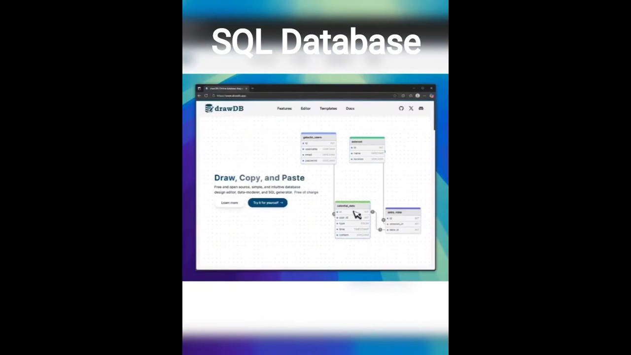 Want to create database visually ? 🐲 Link 👇#sql #sqldatabase #code #tools #coding