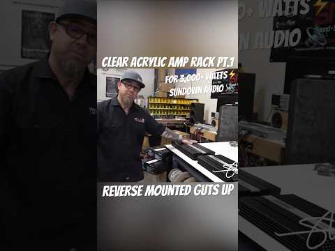 Clear acrylic amp rack floating reverse mounted "guts out" 3,000+ watts ...