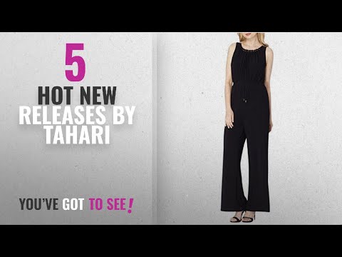 Hot New Tahari Women Clothing [2018]: Tahari ASL Womens Plus Pleated Belted Jumpsuit Black 18