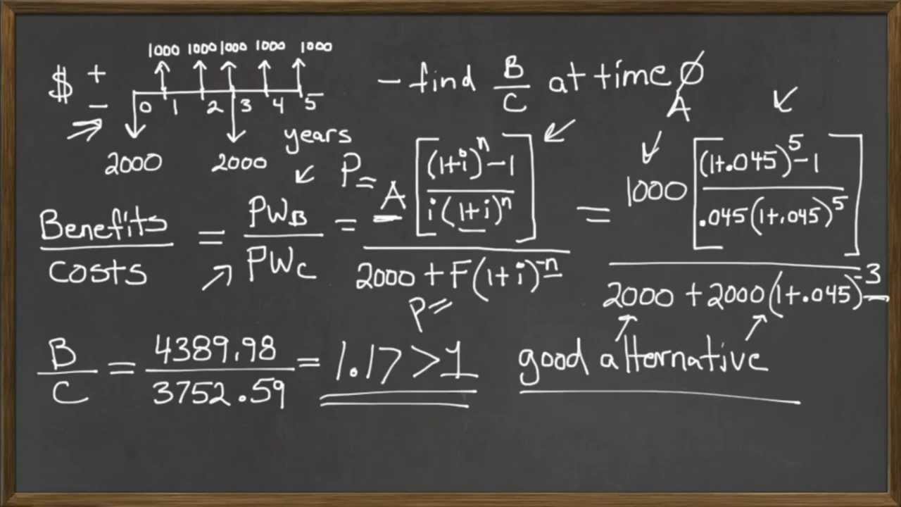 Benefit Cost Ratio - Engineering Economic Analysis - one cash flow diagram