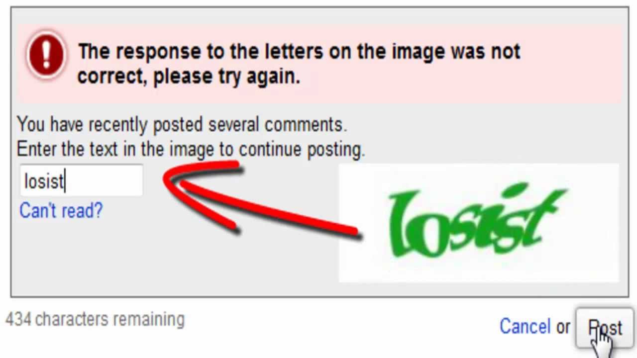 Youtube Captcha Fail
