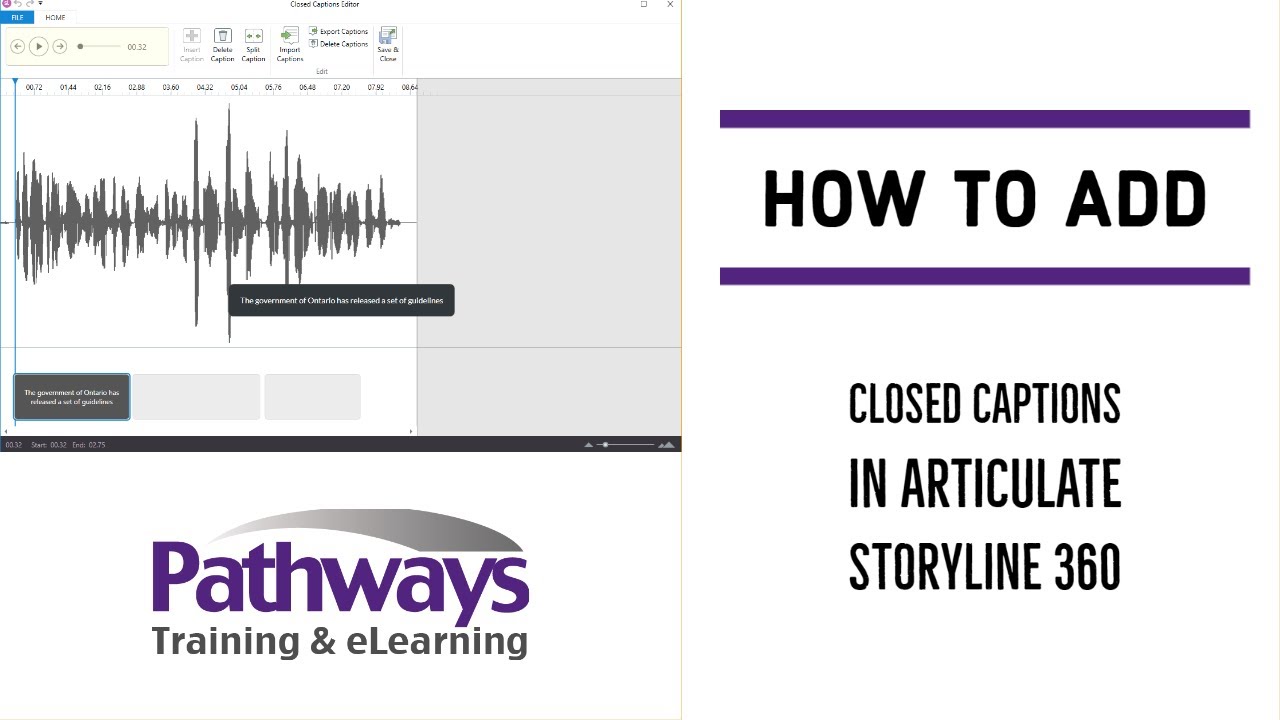How to Add Closed Captions in Articulate Storyline 360