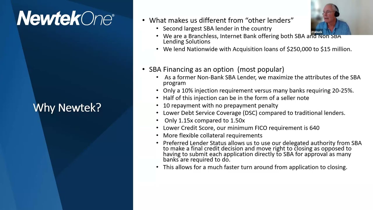 Financing Your Acquisition & What Gets Approved With Robert Rabuck SVP at Newtek Bank