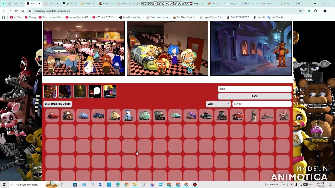 The Alternate Five Nights at Freddy's Comic Studio was more expanded sprites than ever